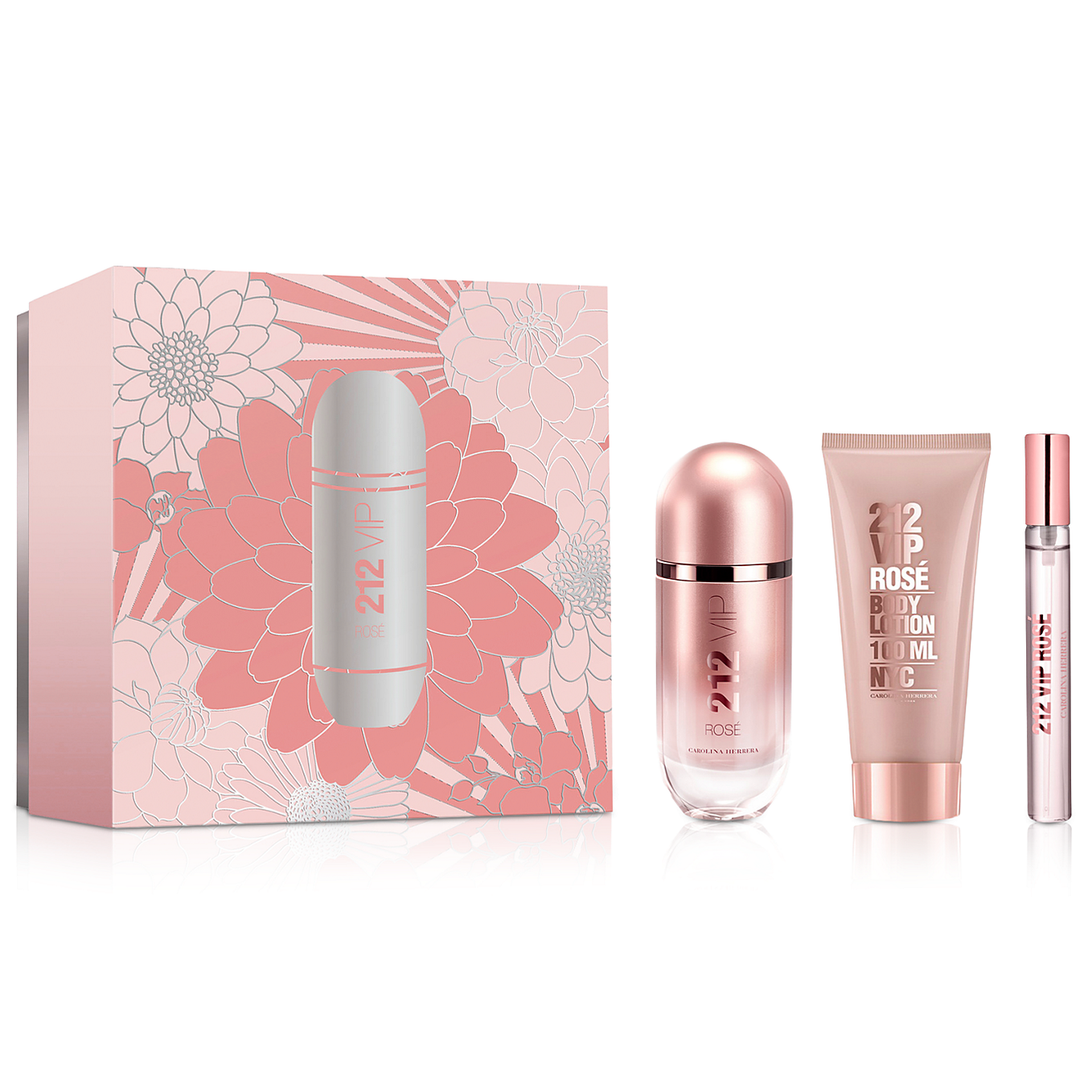 212 VIP Rose by Carolina Herrera 80ml EDP 3pc Gift Set — Perfume NZ