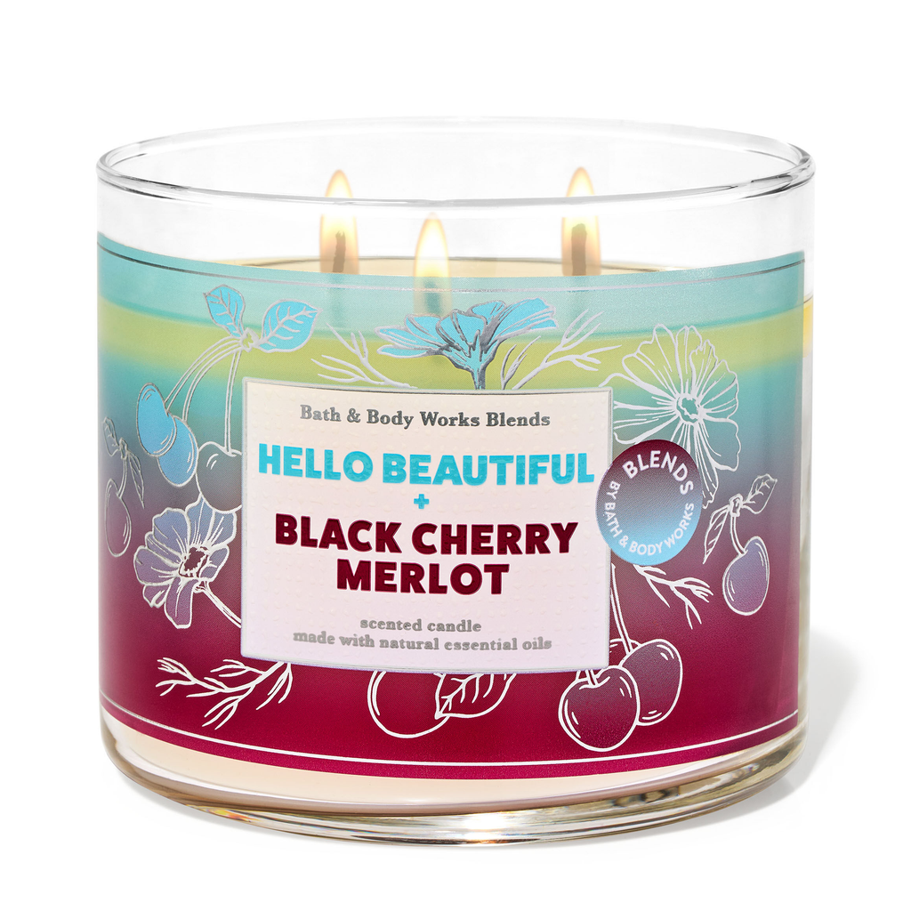 Hello Beautiful & Black Cherry Merlot by Bath & Body Works 3-Wick ...