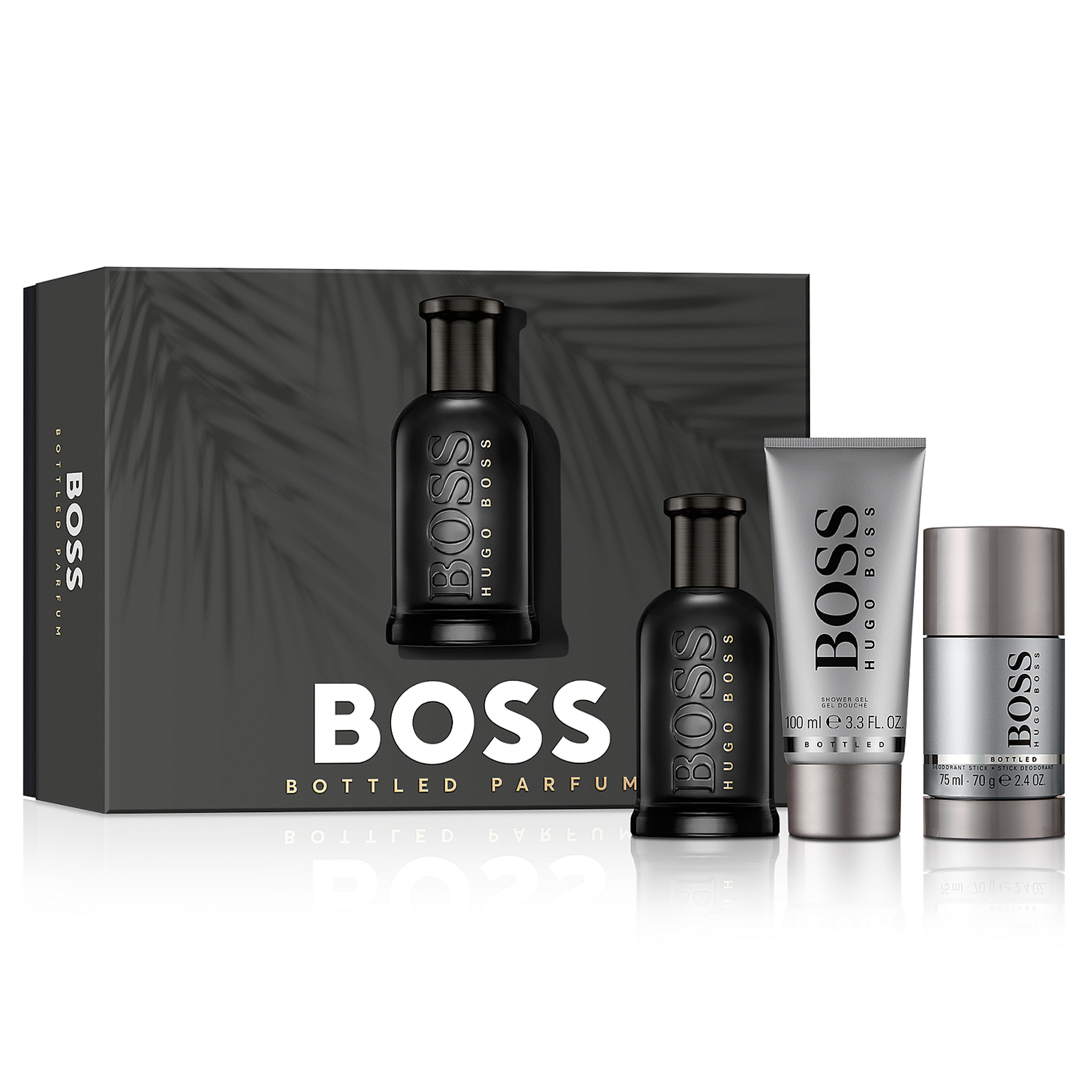 Boss Bottled by Hugo Boss 100ml Parfum 3 Piece Gift Set — Perfume NZ