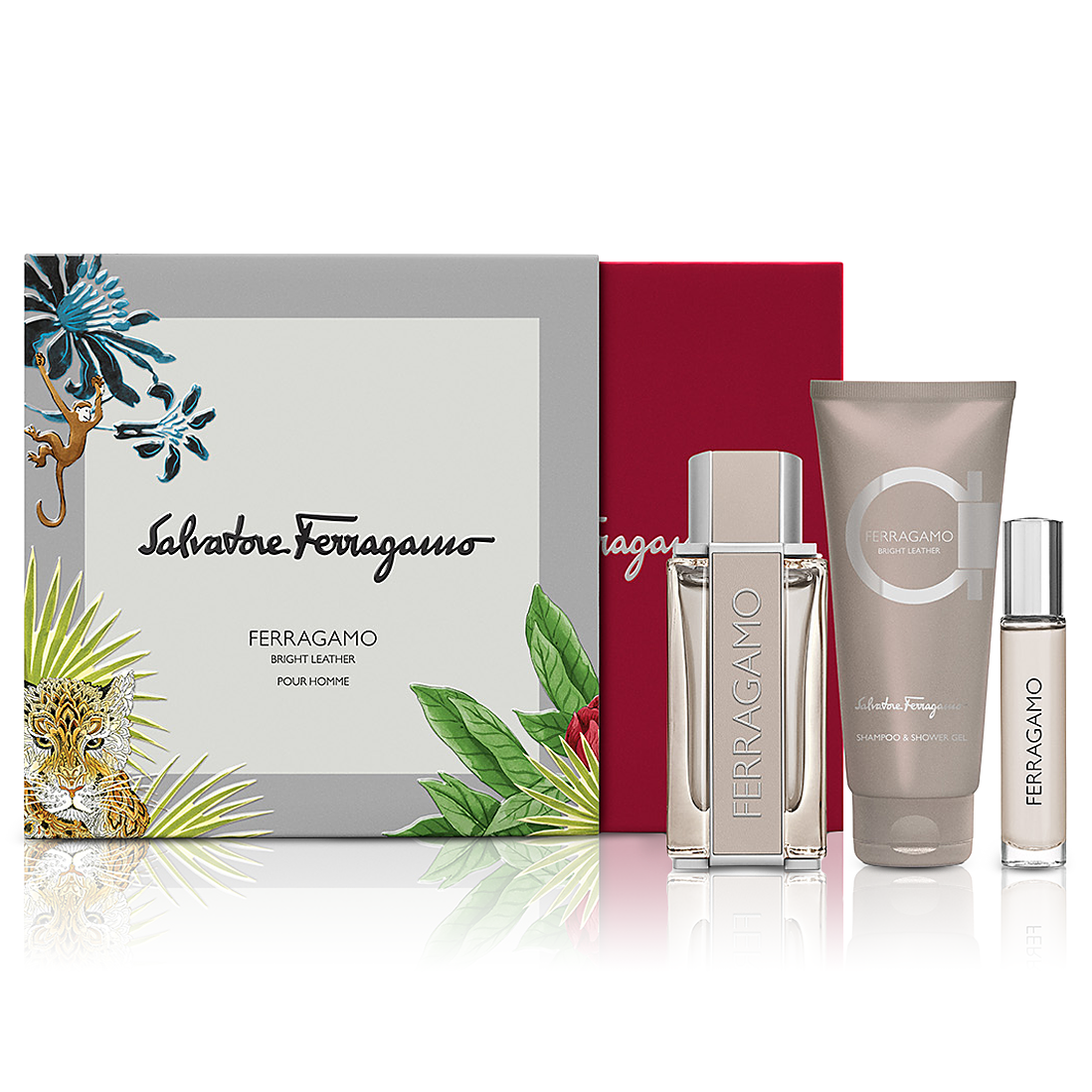Ferragamo Bright Leather by Salvatore Ferragamo 100ml EDT 3pc Set ...