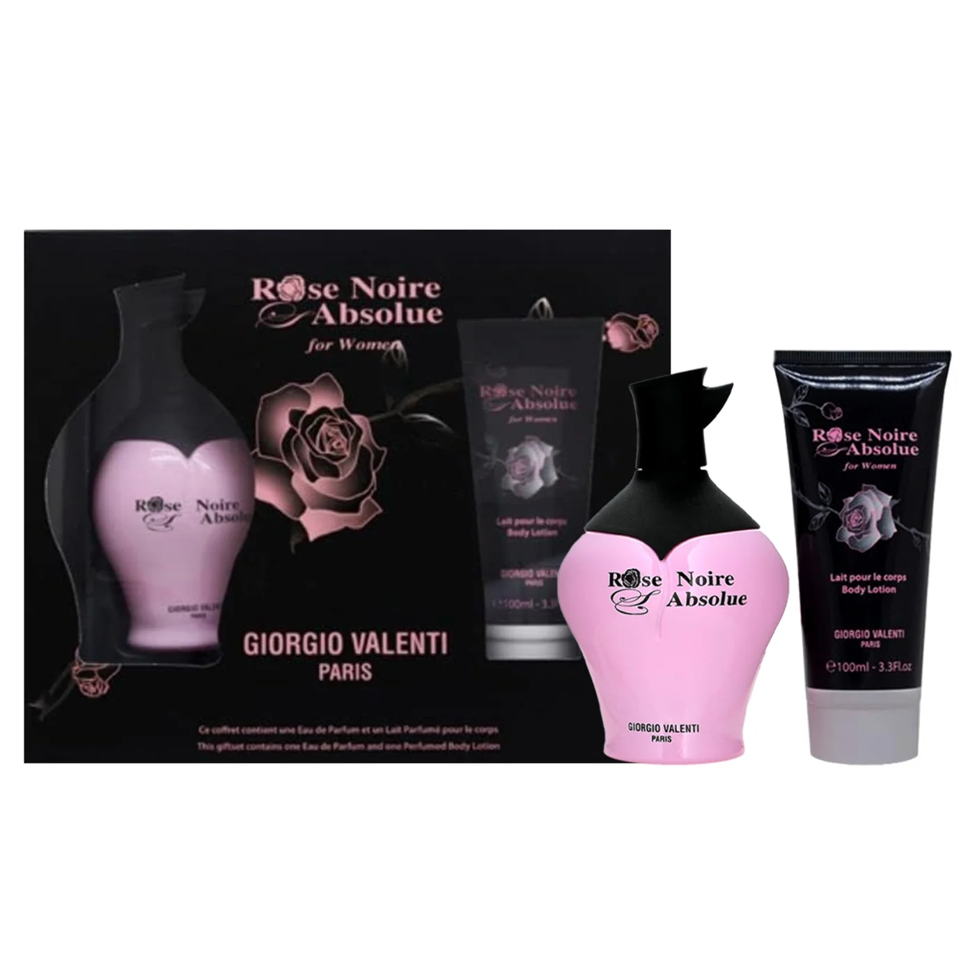 Rose Noire Absolue by Giorgio Valenti 100ml EDP 2pc Set — Perfume NZ