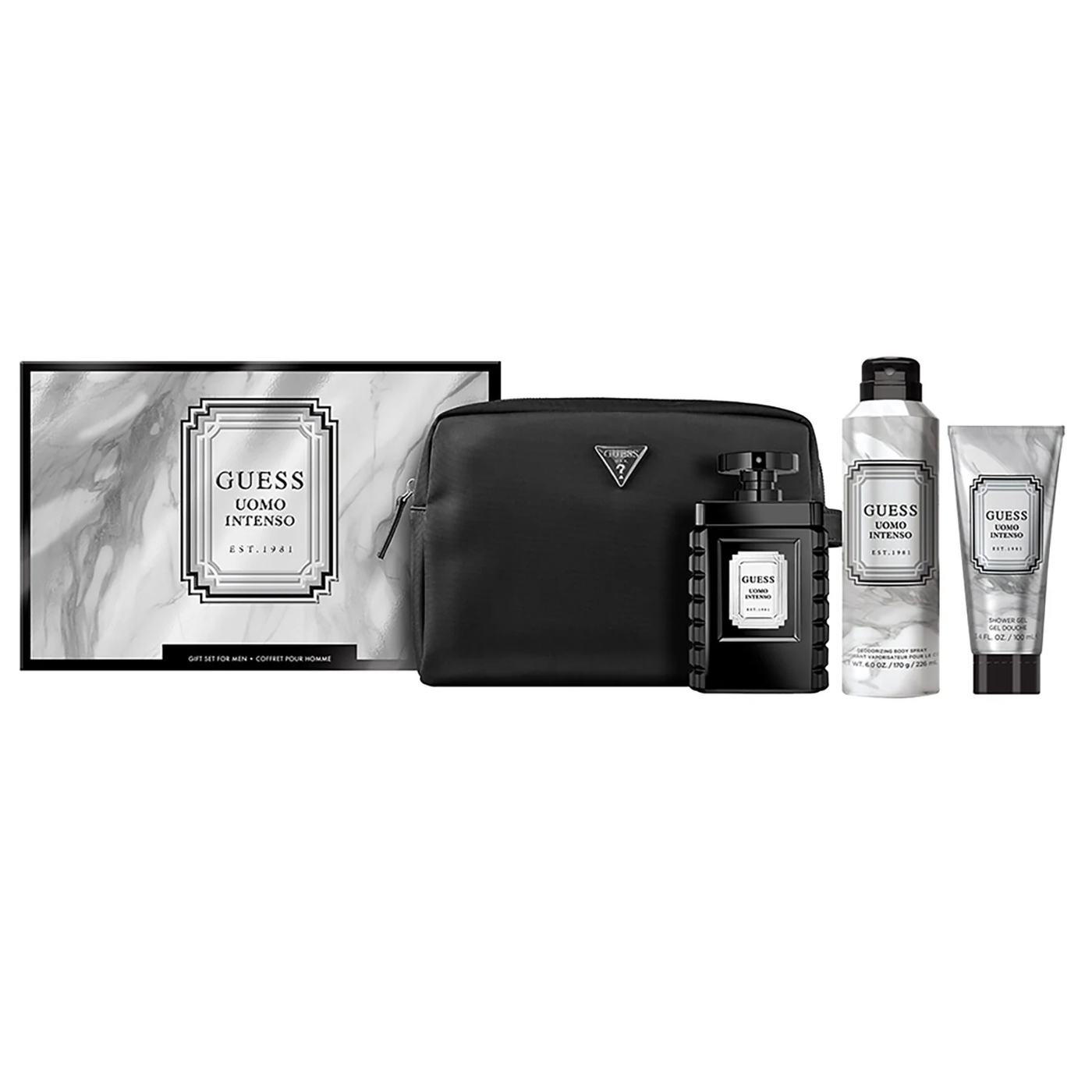 Guess Uomo Intenso 100ml EDP 4 Piece Gift Set — Perfume NZ