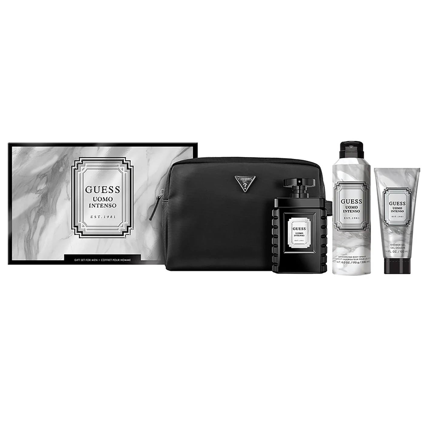 Guess Uomo Intenso 100ml EDP 4 Piece Gift Set — Perfume NZ