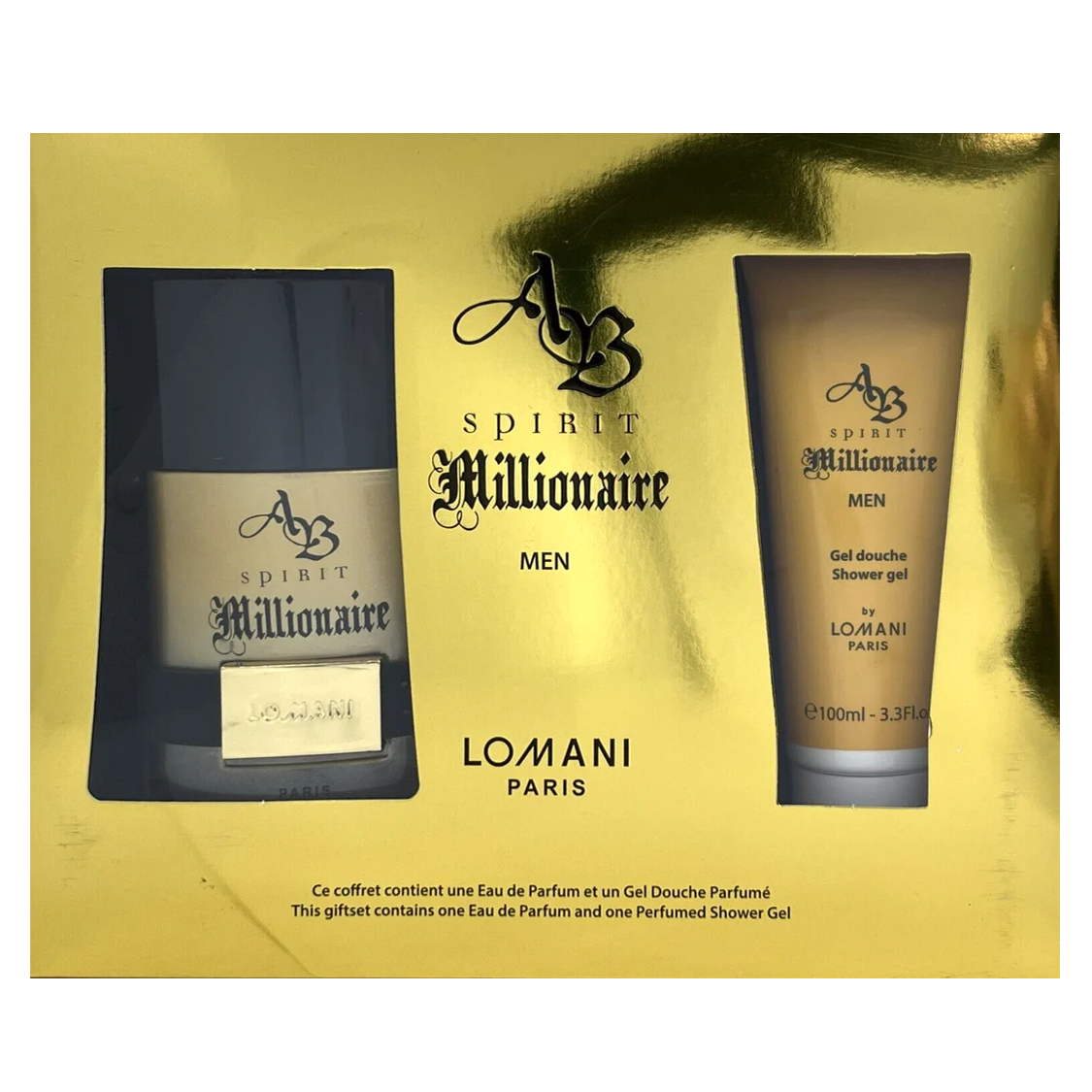 AB Spirit Millionaire by Lomani 100ml EDP 2 Piece Gift Set — Perfume NZ
