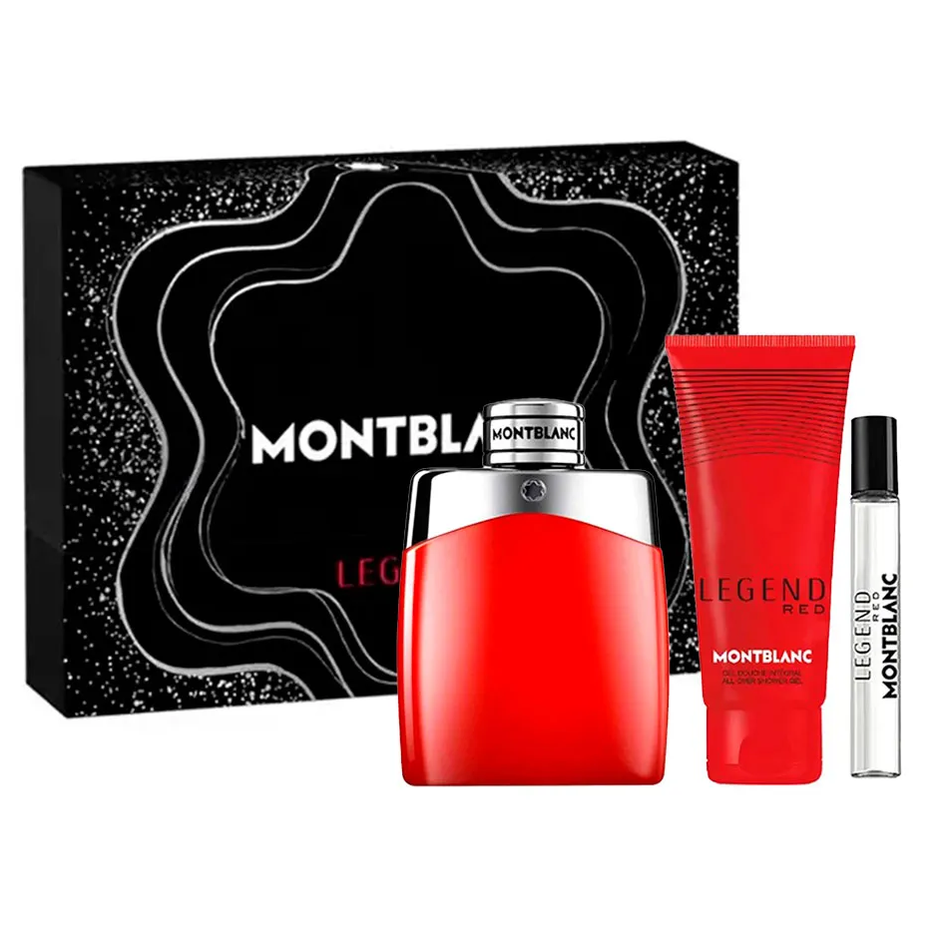 Legend Red by Mont Blanc 100ml EDP 3 Piece Gift Set — Perfume NZ