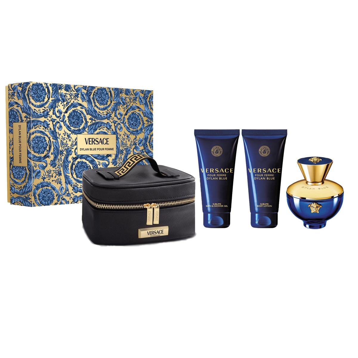 Dylan Blue Pour Femme by Versace 100ml EDP 4pc Gift Set — Perfume NZ