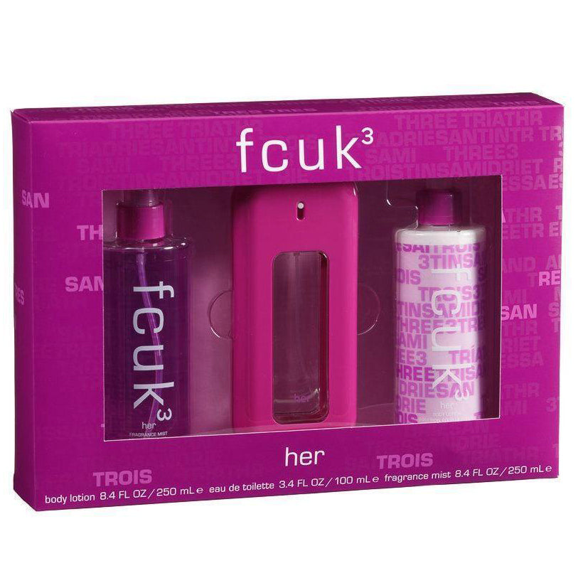 FCUK 3 by French Connection 100ml EDT 3 Piece Gift Set — Perfume NZ