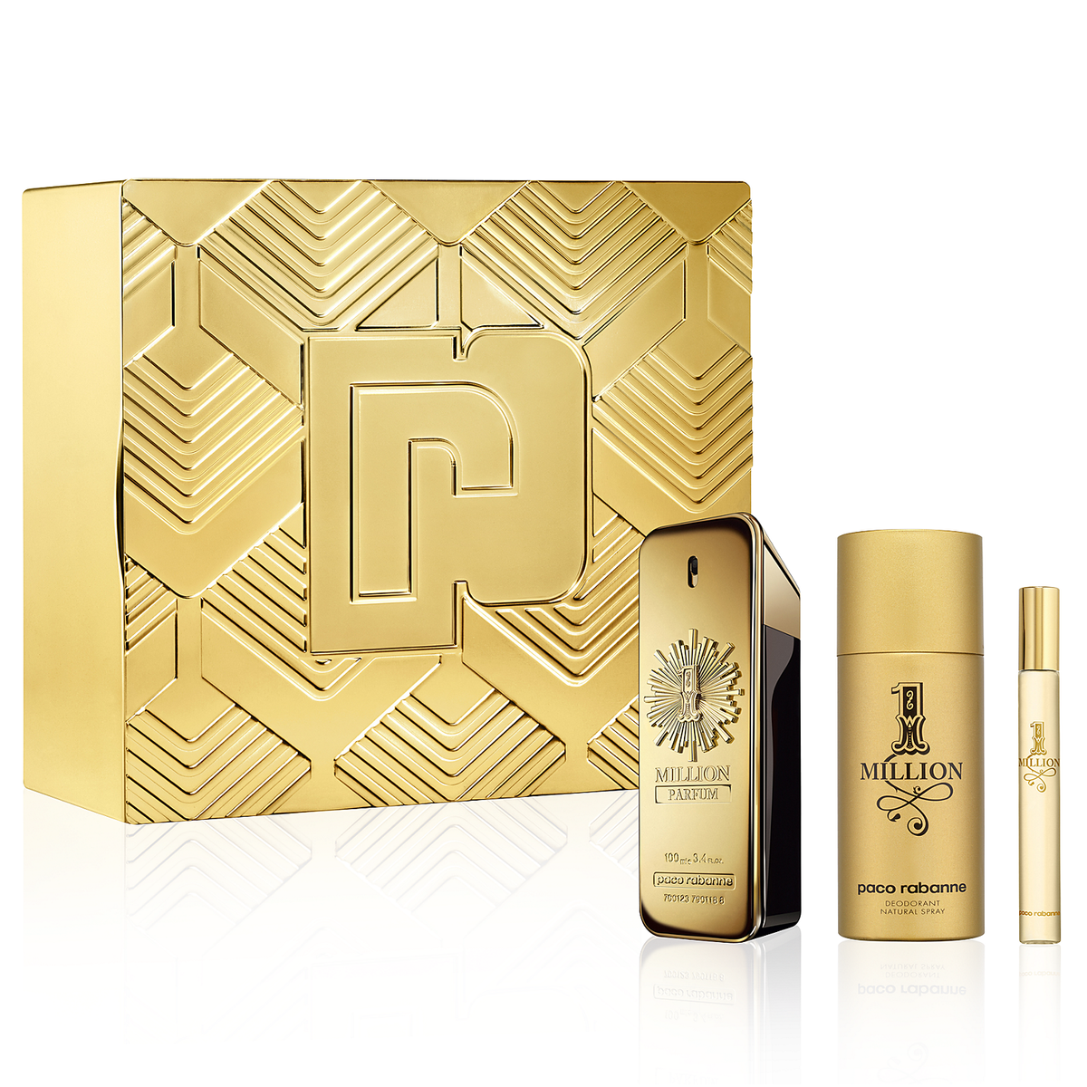 One Million by Paco Rabanne 100ml Parfum 3 Piece Gift Set — Perfume NZ