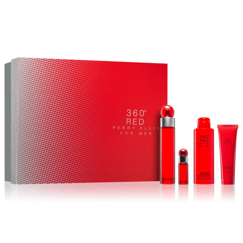 360 Red by Perry Ellis 100ml EDT 4 Piece Gift Set | Perfume NZ